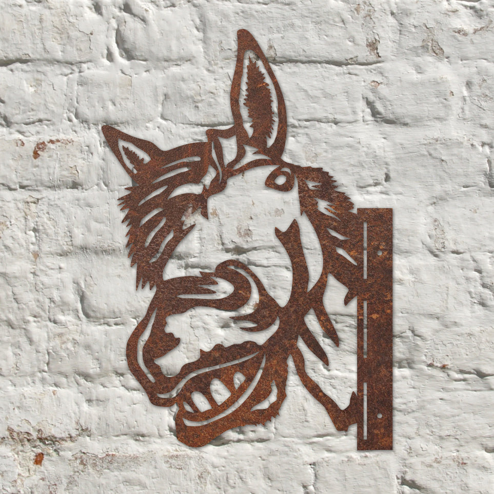 Rustic Metal Peeping Donkey Sculpture – Môn Sculptures