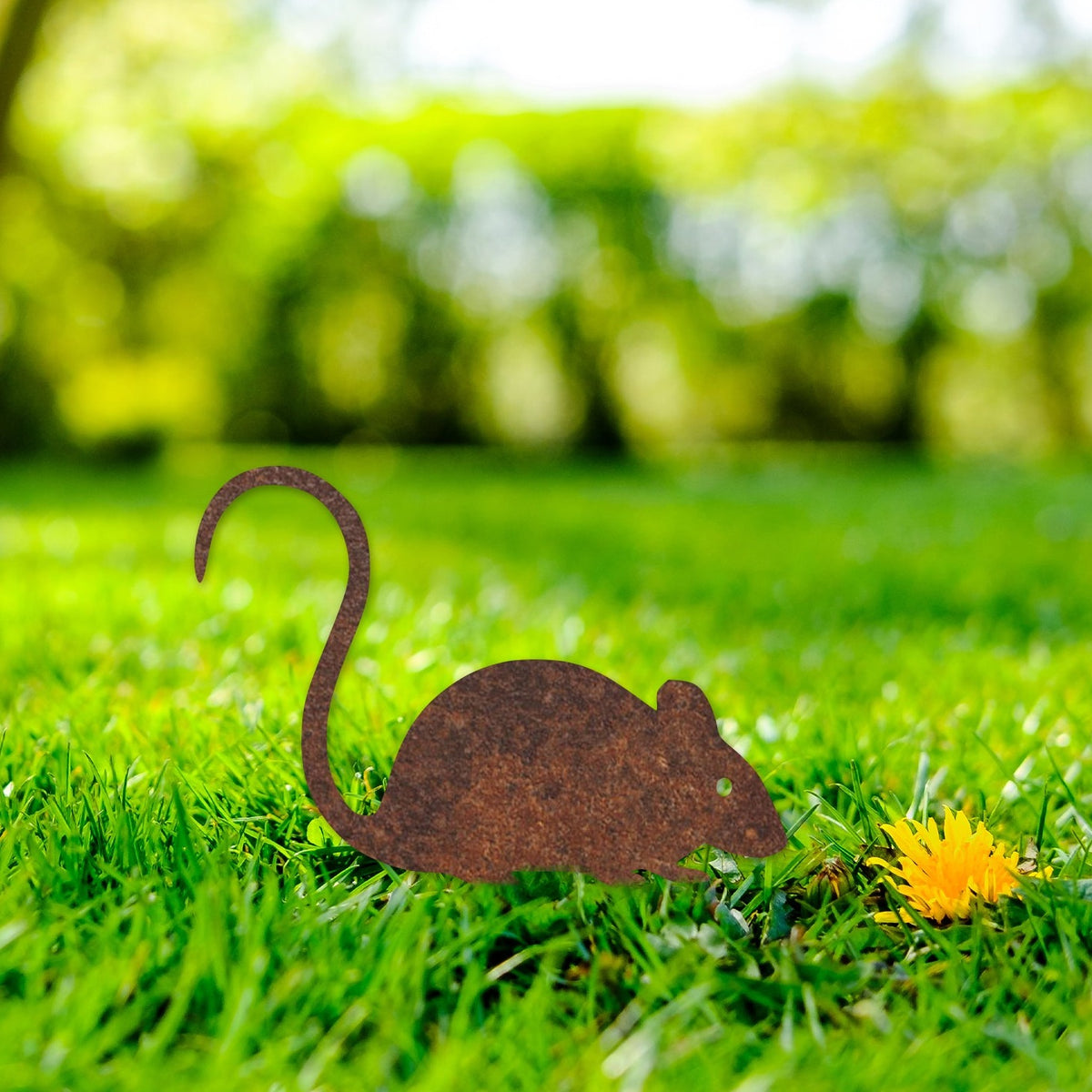 Rustic Metal Mouse Garden Sculpture Ornament - Bespoke Handmade Gift ...